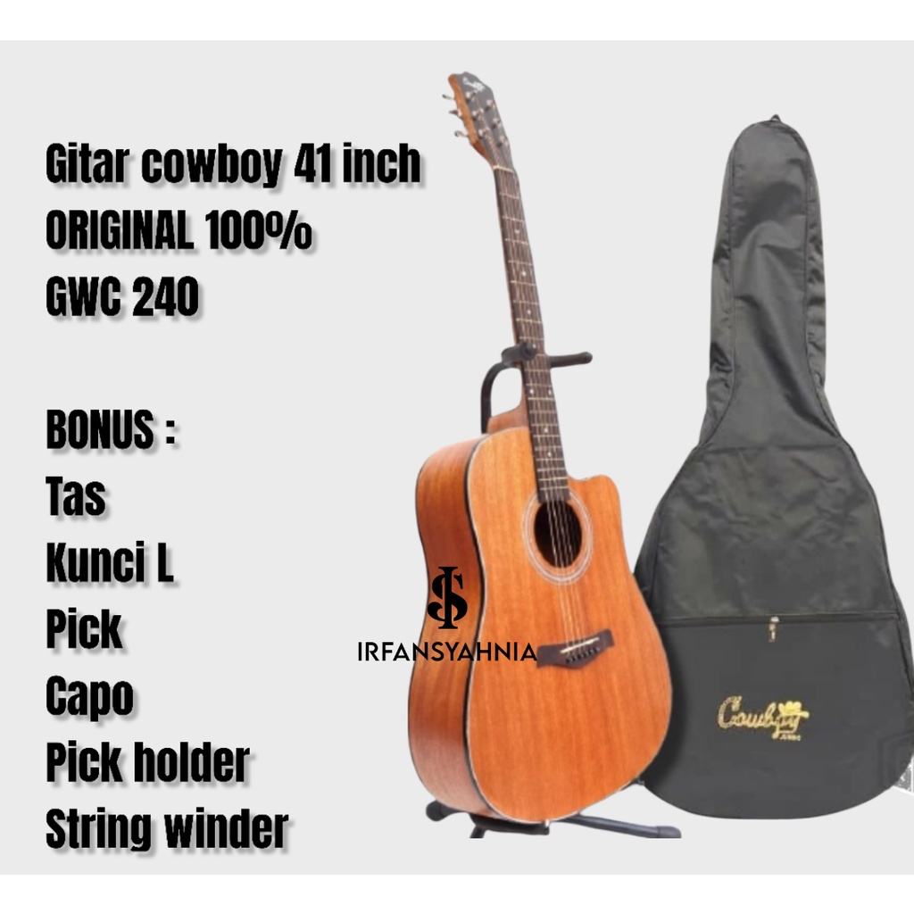 Jual gitar akustik cowboy GWC 240 gitar cowboy 41 inchi guitar ...