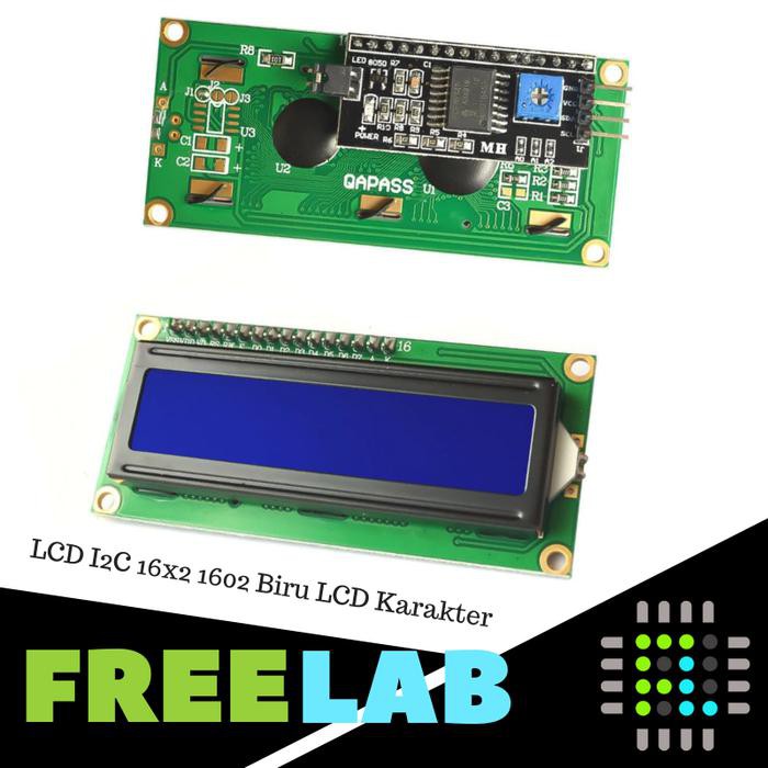 Jual LCD I2C 16x2 1602 Biru LCD Karakter dengan Modul IIC I2C 4-wire ...