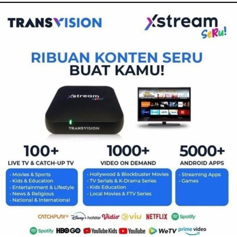 Jual Transvision xstream android box ram 2/8gb | Shopee Indonesia