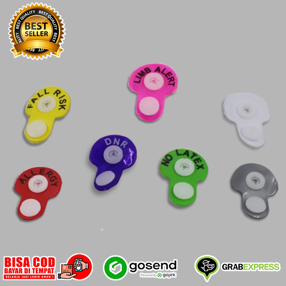 Jual Klip Resiko Pasien Vinyl Kuning / Fall Risk / merah/allergy/ Dnr ...