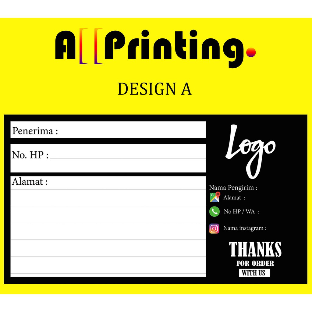 Jual CETAK STIKER LABEL PENGIRIMAN BARANG FREE CUSTOM | Shopee Indonesia