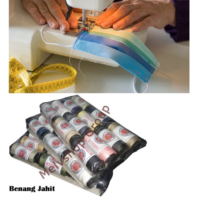 Jual {1SET ISI 12PCS} BENANG JAHIT / BENANG BAJU / BENANG Polyester ...