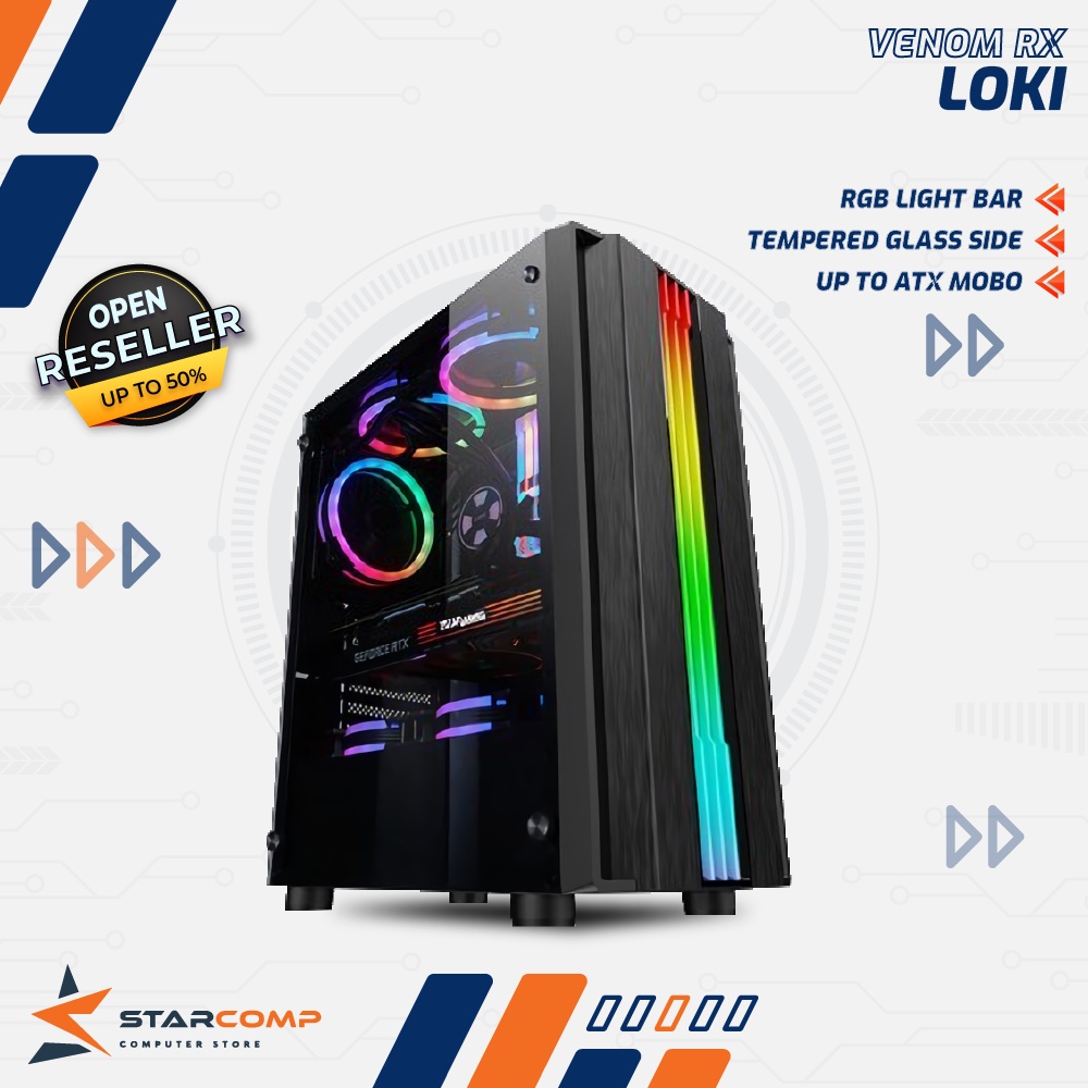 Jual VenomRX LOKI Tempered Glass Side Panel Gaming Case Venom RX ...