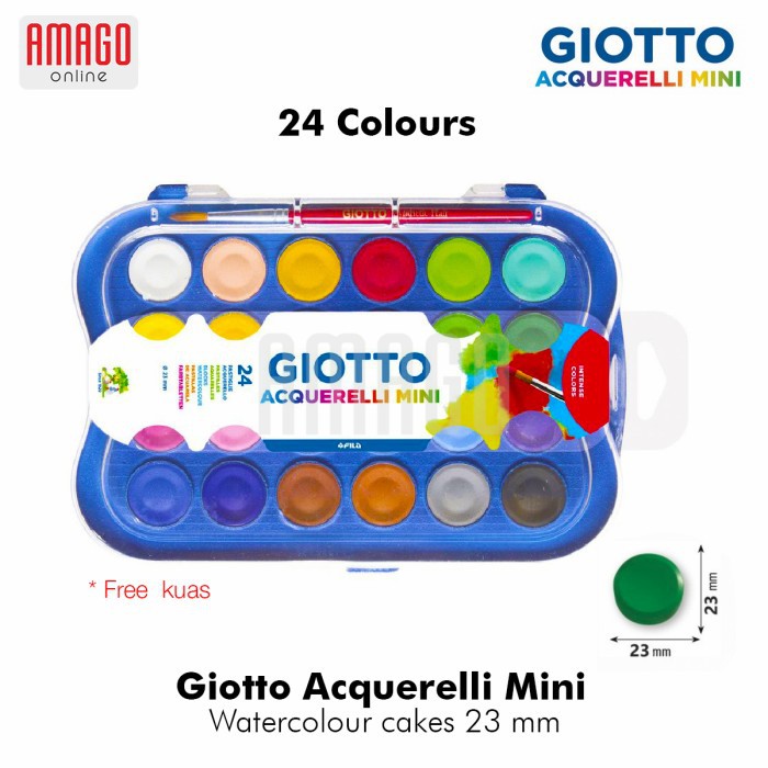 Jual GIOTTO Acquerelli Mini - Watercolour Cakes Blok Cat Air Poster ...