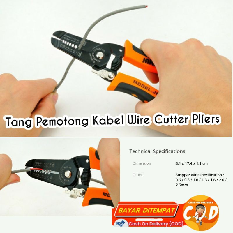 Jual Tang Pemotong Kabel Wire Cutter Pliers Tang Kupas Kabel Lan Telp ...