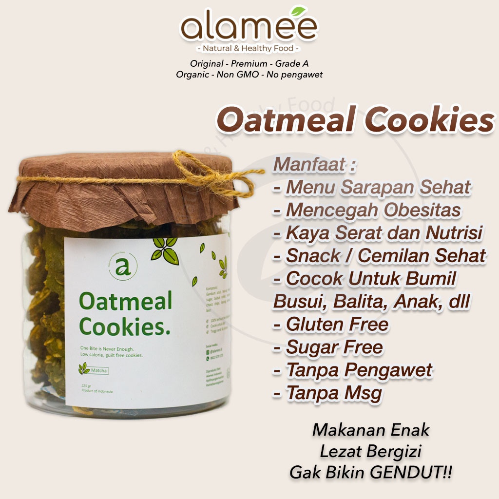 Jual OATMEAL DIET COOKIES MATCHA OAT PELANCAR ASI BOOSTER SNACK SEHAT ...
