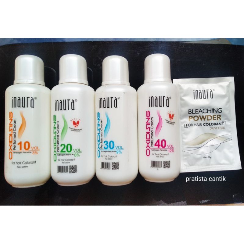 Jual Inaura paket powder Bleaching 20g+Oxydant 200ml | Shopee Indonesia