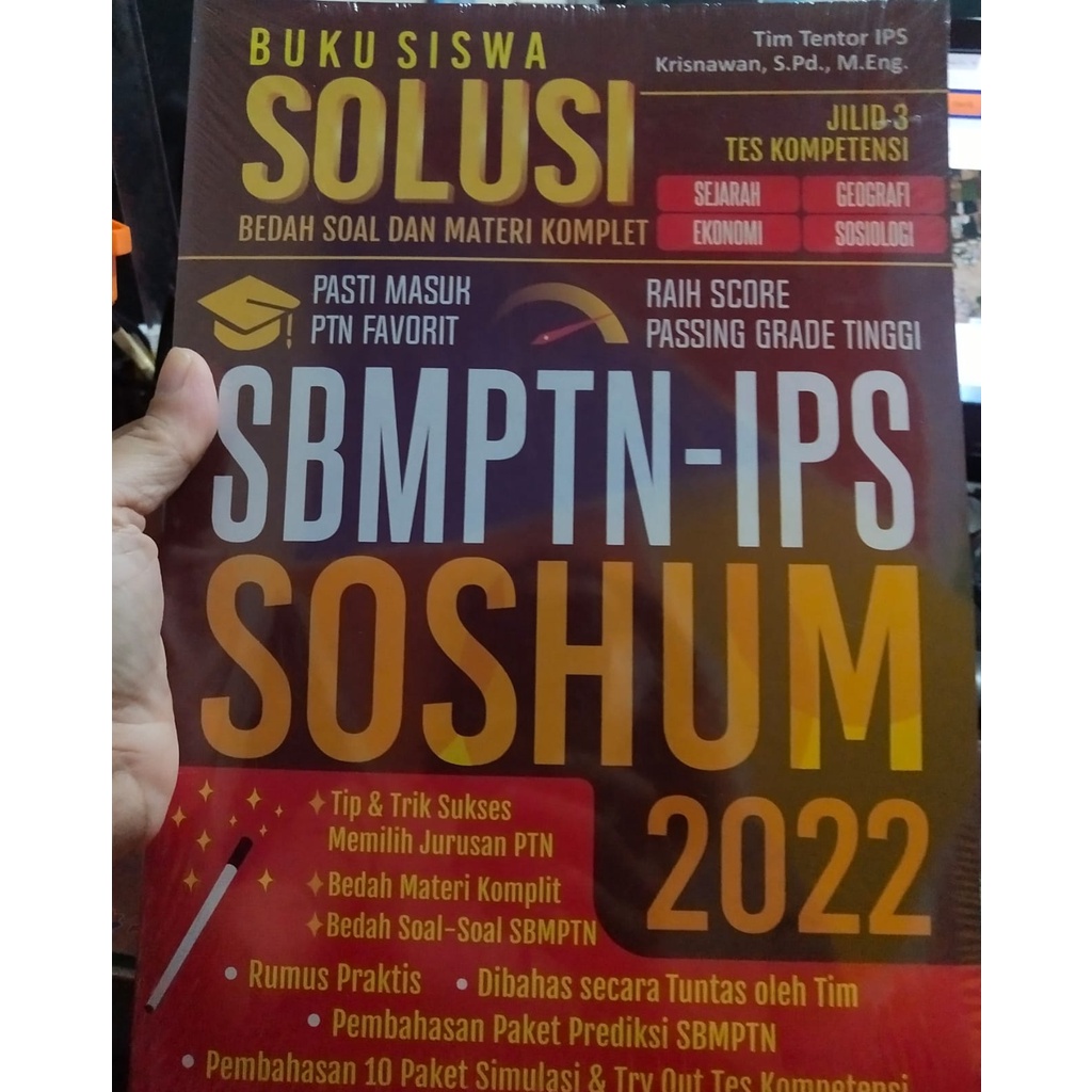 Jual Buku Siswa - SOLUSI SBMPTN Jilid 3:Kompetensi SOSHUM 2022 ...