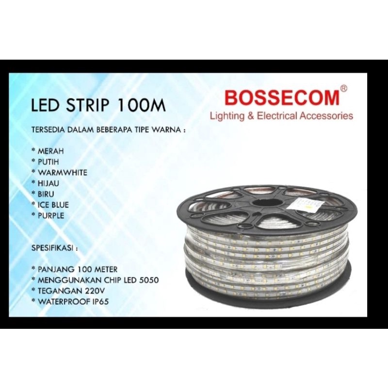 Jual bossecom led strip 100m 220v | Shopee Indonesia