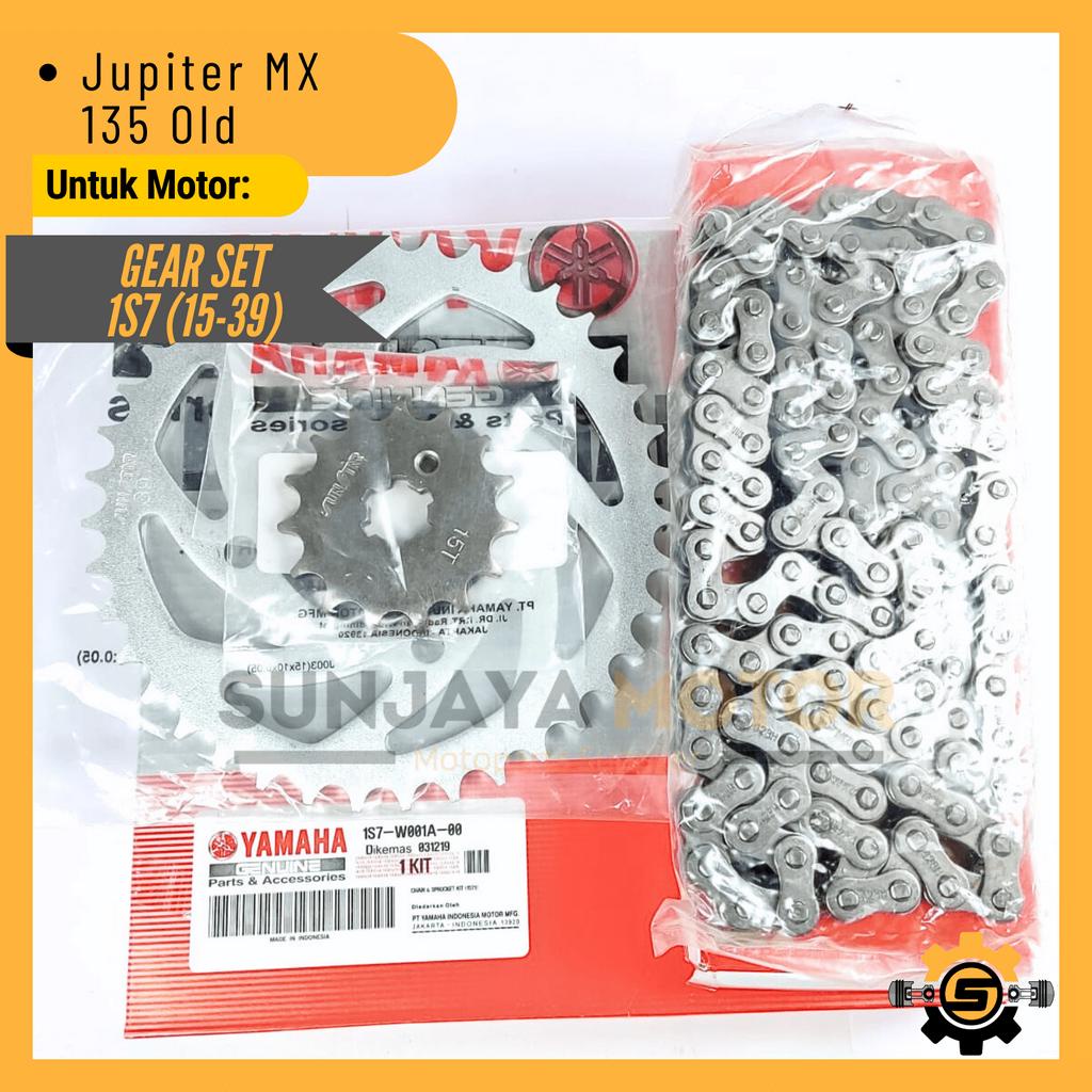 Jual Gear Set Rantai 1S7 Gearset Rante Kualitas Original Yamaha Jupiter MX 135 Gir Set Girset MX ...
