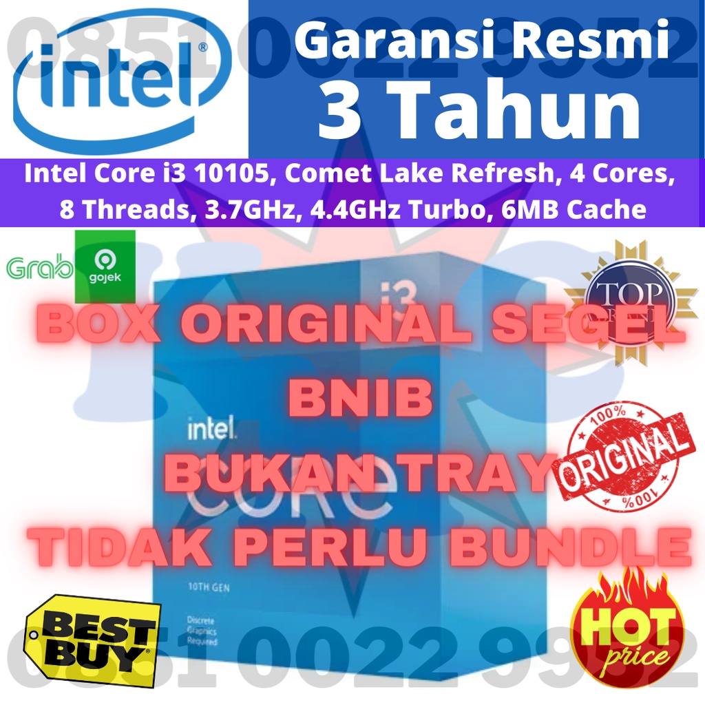 Jual PROCESSOR INTEL CORE i3 10105 3.7GHz Up To 4.4GHz Socket LGA1200 BOX | Shopee Indonesia