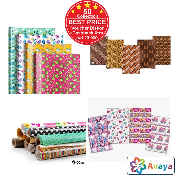 Jual kertas kado ukuran standar lucu dan bagus | Shopee Indonesia