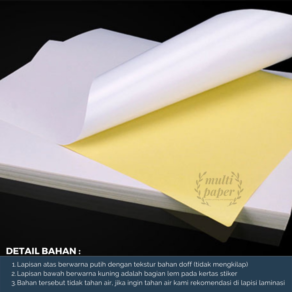 Jual Kertas Stiker HVS A4 isi 50 lembar / Stiker Label Makanan A4 ...