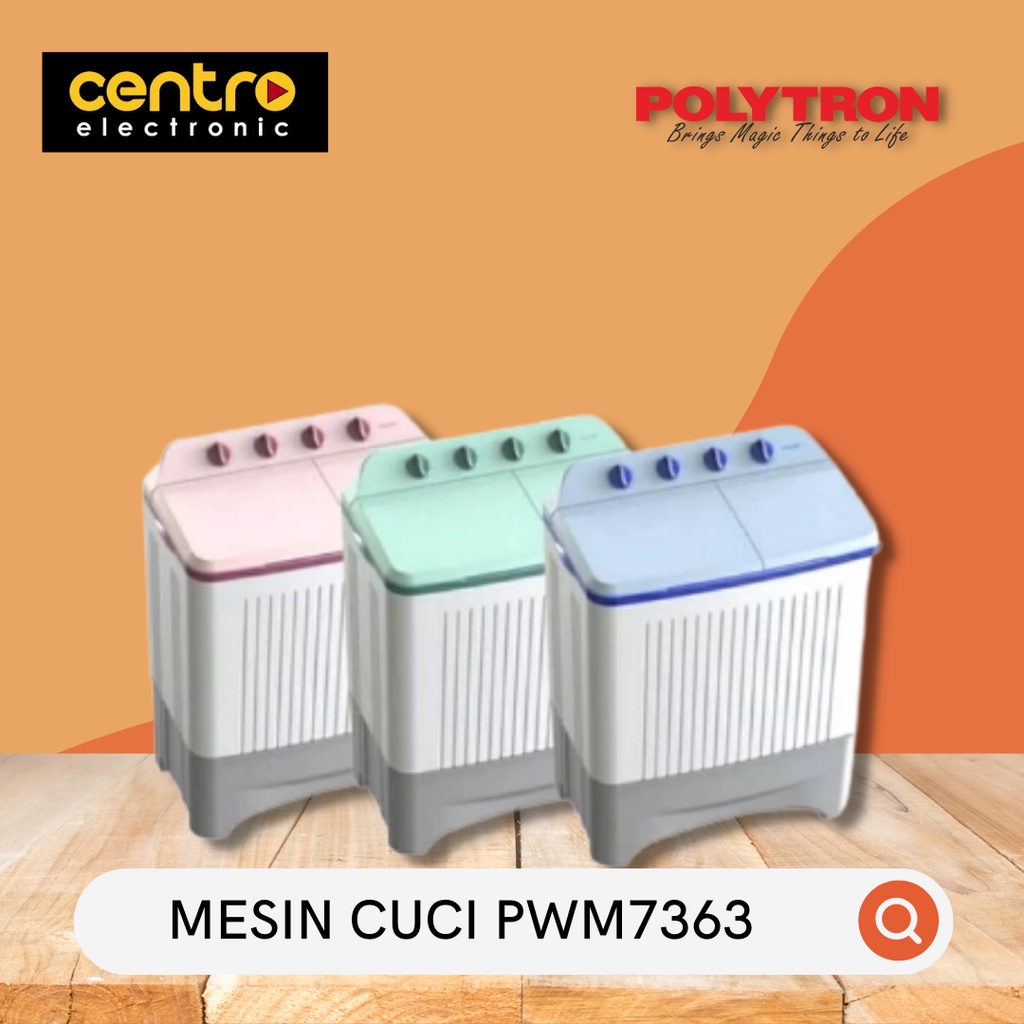 Jual POLYTRON MESIN CUCI DUA TABUNG KAPASITAS 7 KG PWM7363 / PWM 7363 ...