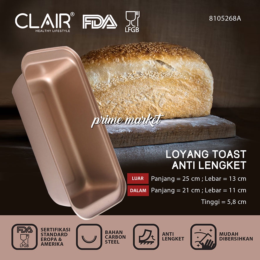 Jual CLAIR Loyang Kue Anti Lengket / Loyang Brownies / Loaf Pan Persegi ...