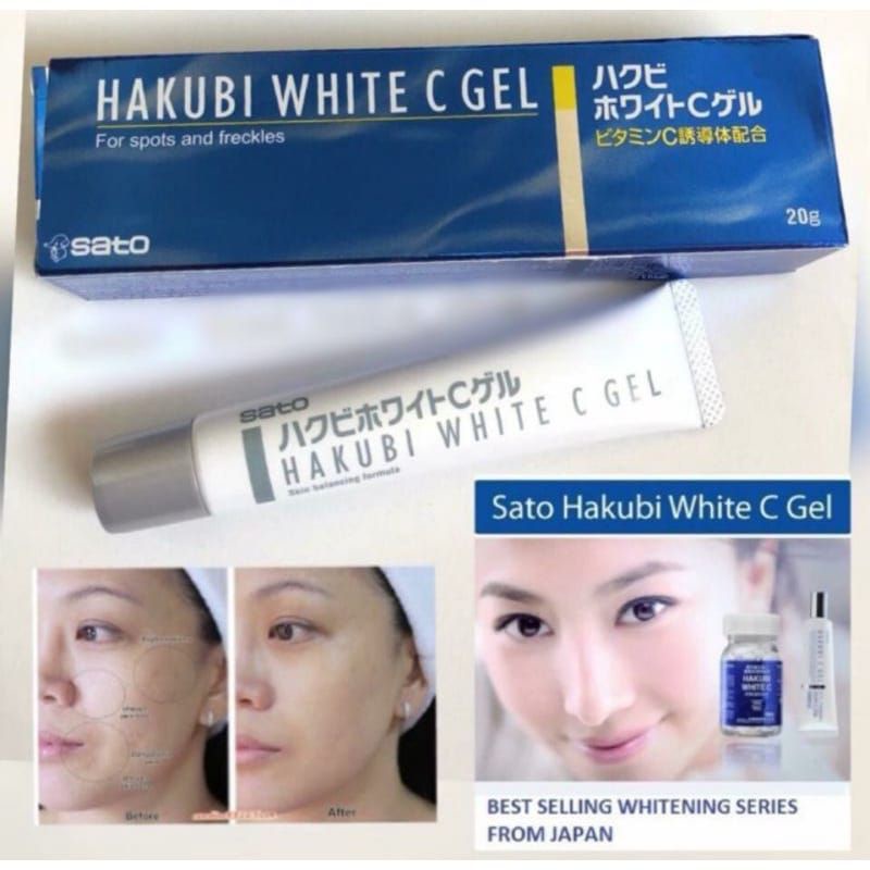 Jual Sato Hakubi White C Gel 20gr Made in Japan for spots and freckless ...