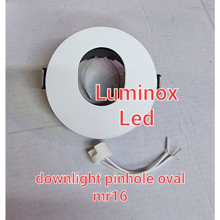 Jual downlight halogen pinhole oval mr16 / kap spotlight pin hole bulat ...