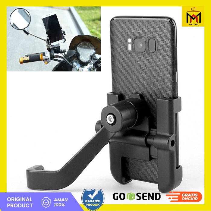 Jual Holder Smartphone Motor Stand Handphone Motor Full Metal Body ...