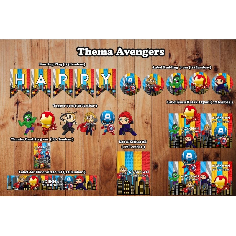 Jual Paket Printable Dessert Table Label Ulang Tahun Avengers / Super ...