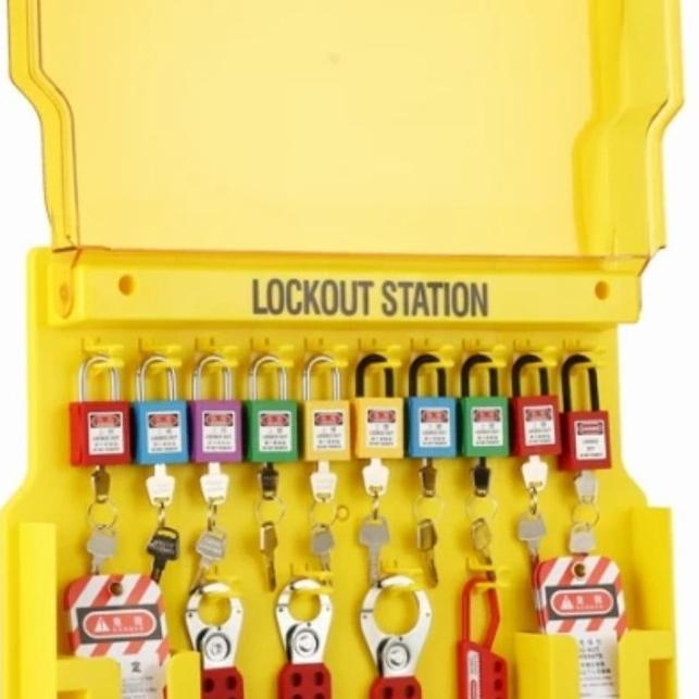 Jual Lockout Tagout Station With LOTO Devices. Lock Out Tag Out Kit ...