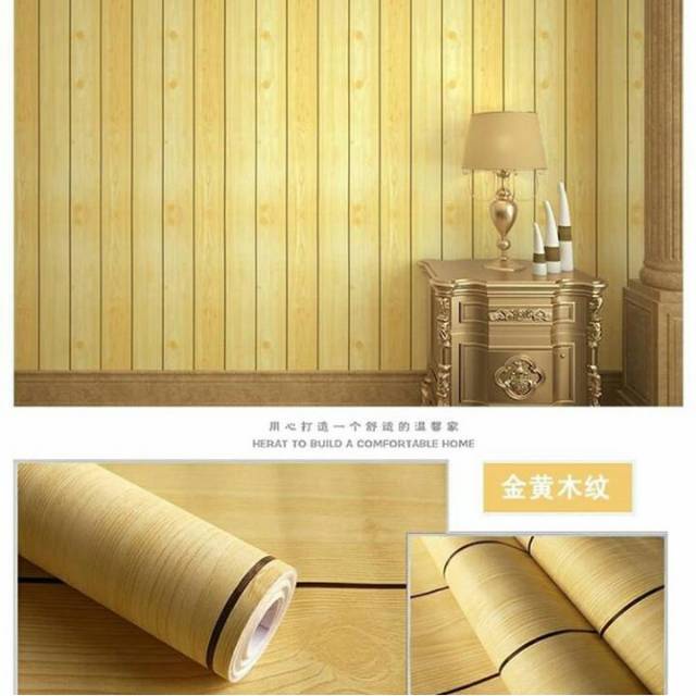 Jual WALLPAPER DINDING MOTIF KAYU KUNING UKURAN 45 cm x 7.3 meter ...