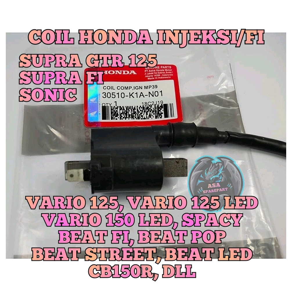Jual COIL K1A Motor HONDA BEAT FI , BEAT Fi Esp , BEAT STREET , BEAT ...