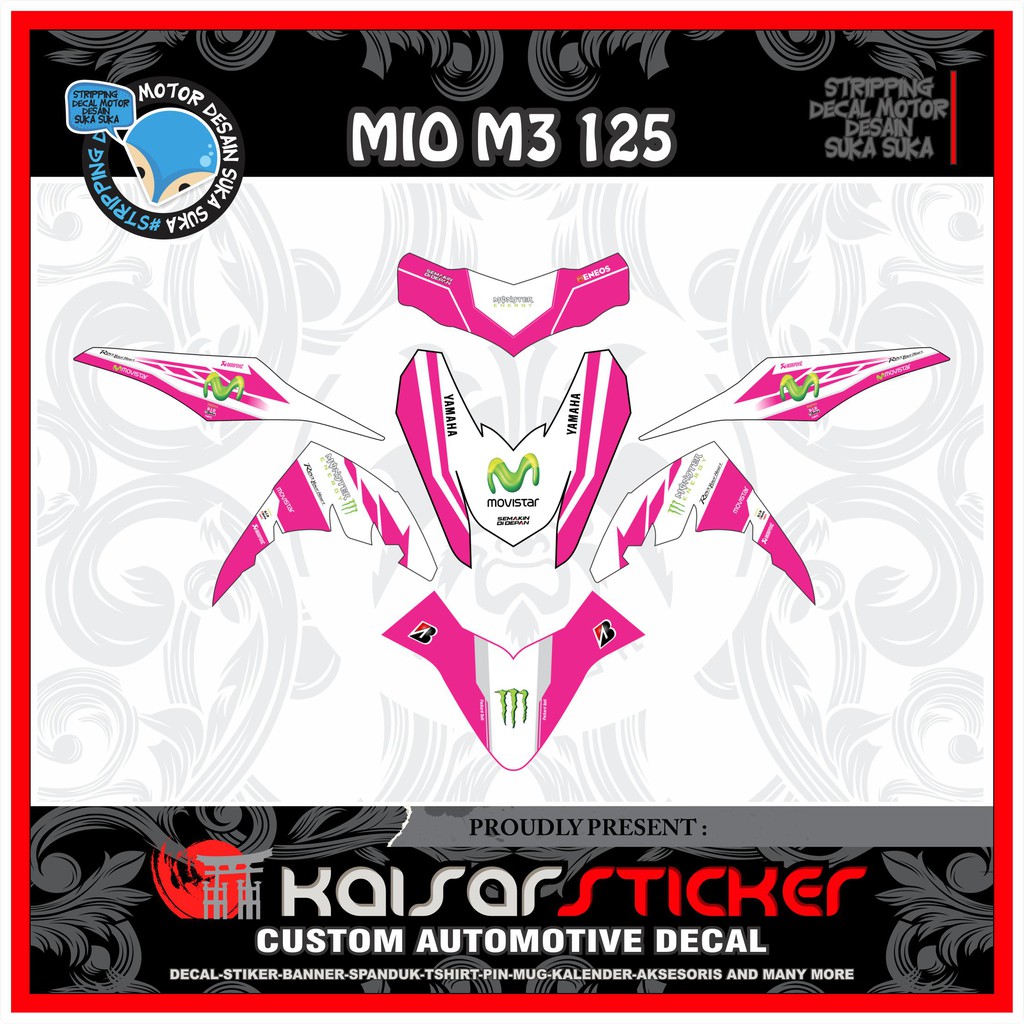 Jual Stiker Yamaha Mio M3 Pink Full Body | Shopee Indonesia