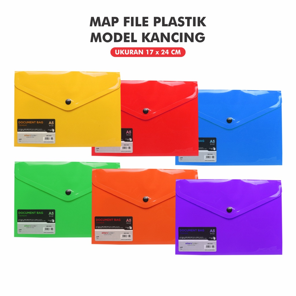 Jual Map File Plastik Berwarna Penyimpan Berkas Kancing 1 Ukuran A5 ...