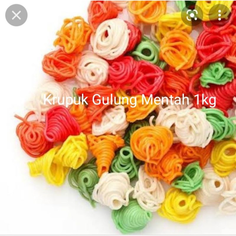 Jual Krupuk Gelung Mentah 1kg krupuk warna warni | Shopee Indonesia