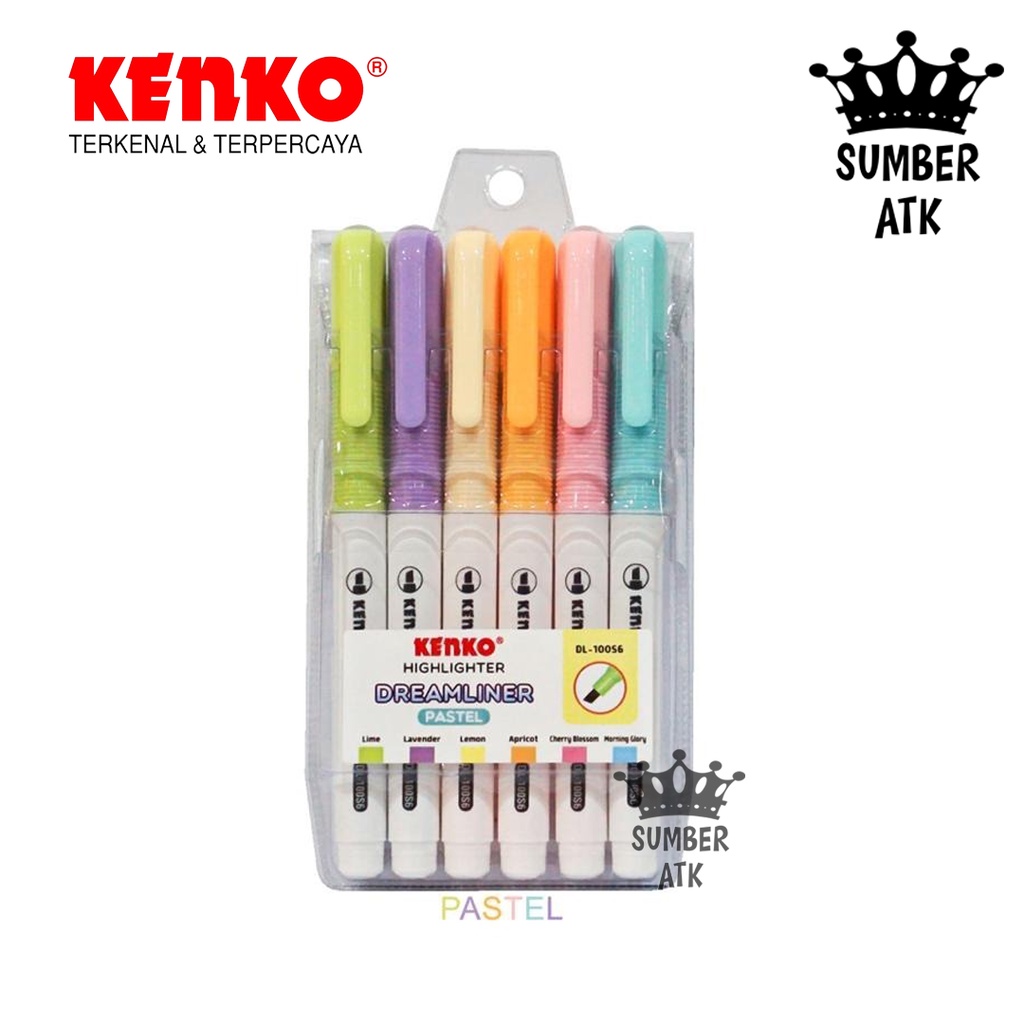 Jual Highlighter KENKO DREAMLINER 6 Set PASTEL / NEON DL-100S6 | Shopee ...