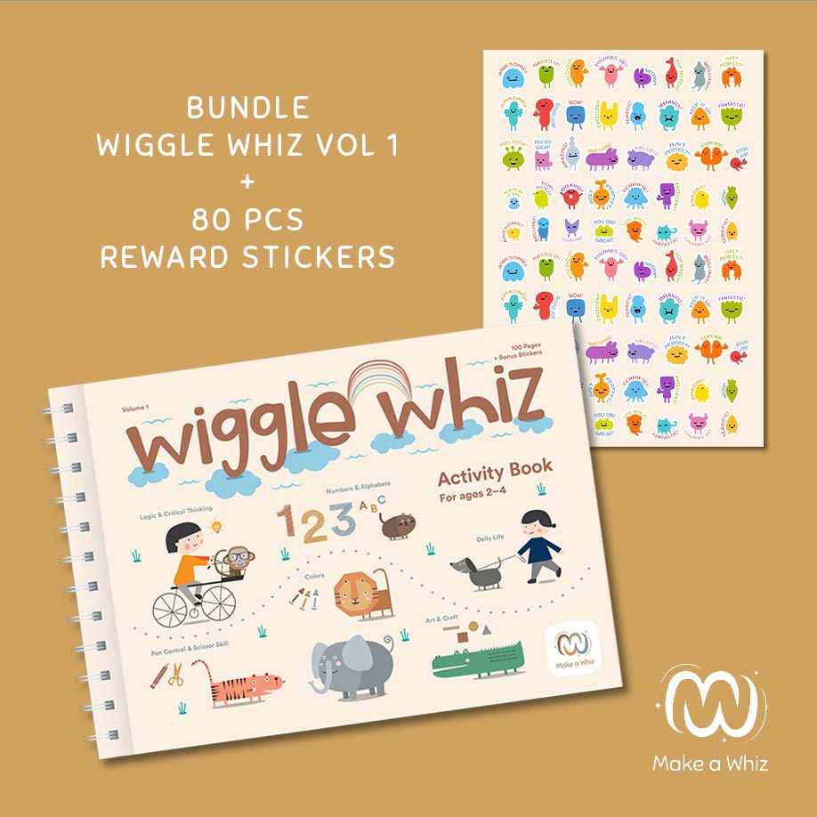 Jual Bundling Pack: Wiggle Whiz Vol. 1.1 & Reward Sticker (Isi 80 Pcs ...