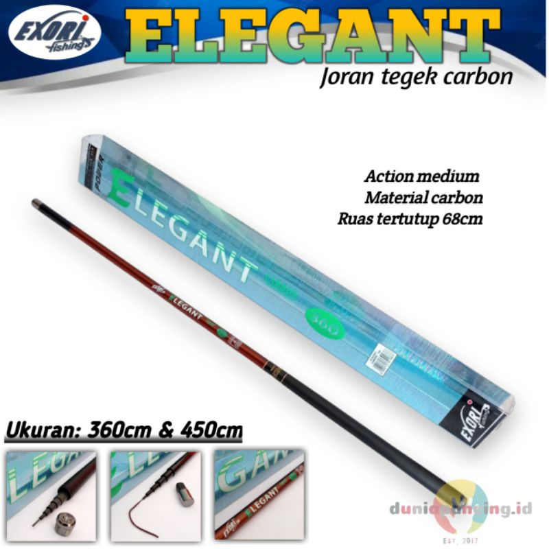 Jual Joran tegek exori elegant 360 450 carbon action medium hard ...