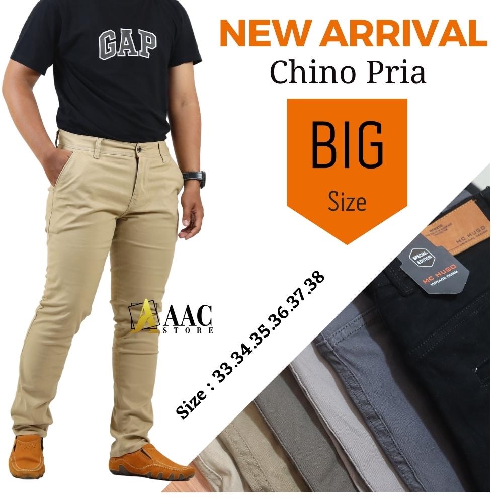 Jual CELANA CHINO PRIA BIG SIZE SLIM FIT ORIGINAL MC HUGO | Shopee Indonesia