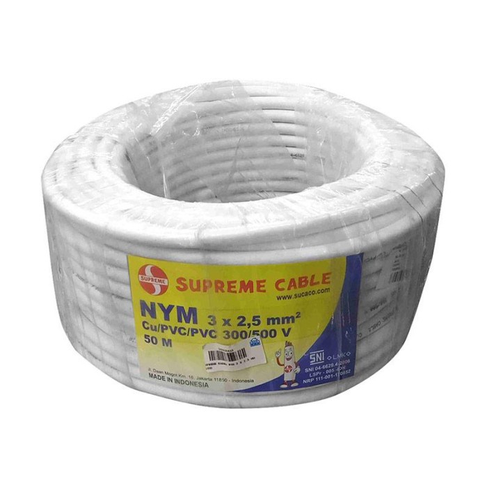 Jual KABEL LISTRIK SUPREME NYM 3x2.5 MM ( 50 METER / ROLL ) | Shopee Indonesia