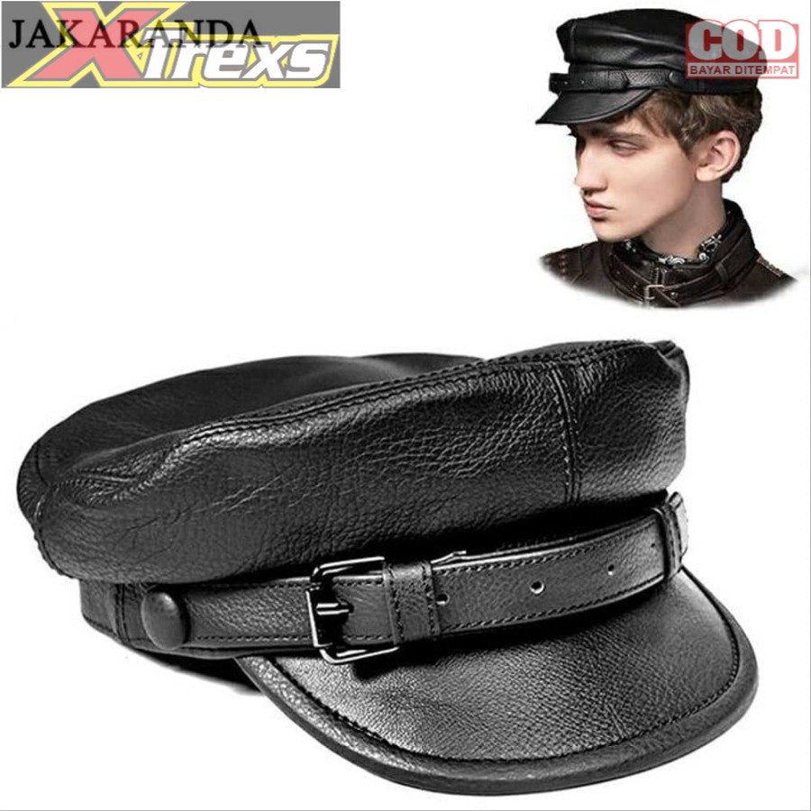 Jual Topi POLIS PRIA Kulit Domba Asli Desain Original Garut - Topi ...