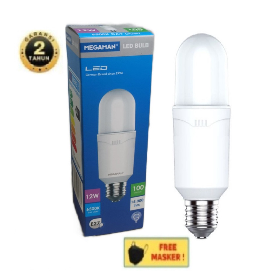 Jual Lampu Bohlam LED STICK MEGAMAN 12 WATT 6500K Cahaya Putih Bergaransi | Shopee Indonesia