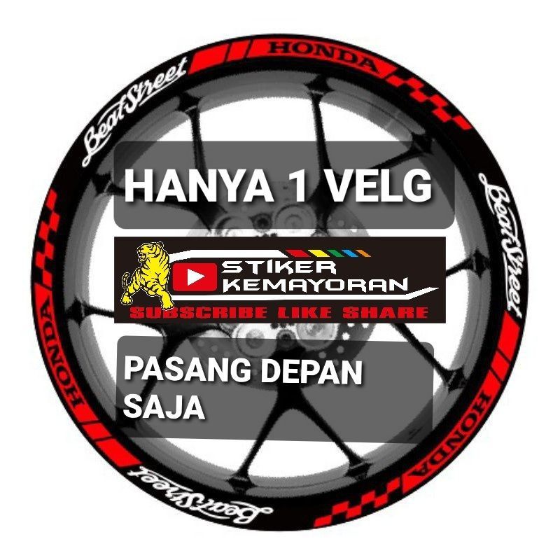 Jual Cutting Stiker Lis Velg Beat street New , Stiker Velg Motor Beat ...