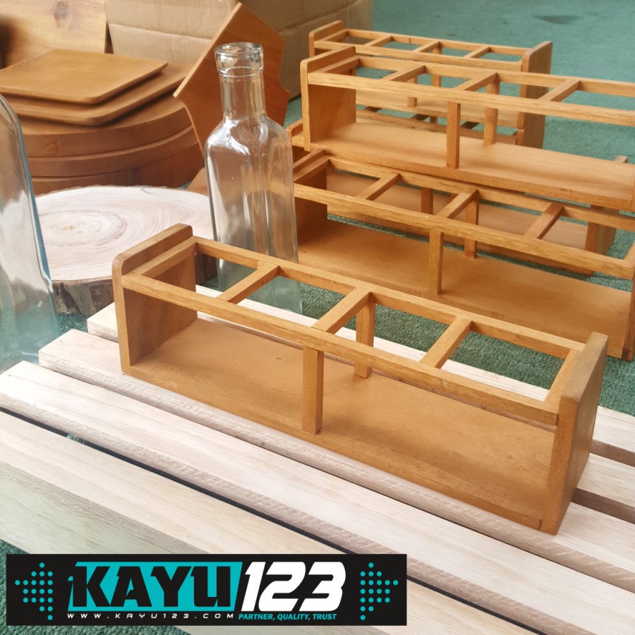 Jual Rak Kayu Multi Fungsi 5x5 cm Tempat Botol Ukuran Dalam (RK-03 ...