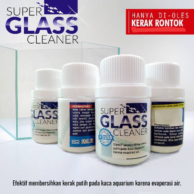 Jual Pembersih kerak kaca aquarium super glass cleaner 50ml | Shopee ...