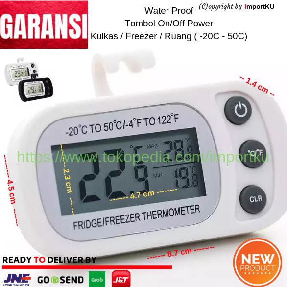 Jual Termometer Digital Kulkas Freezer in out Tahan Air LCD Lebar 2019 ...