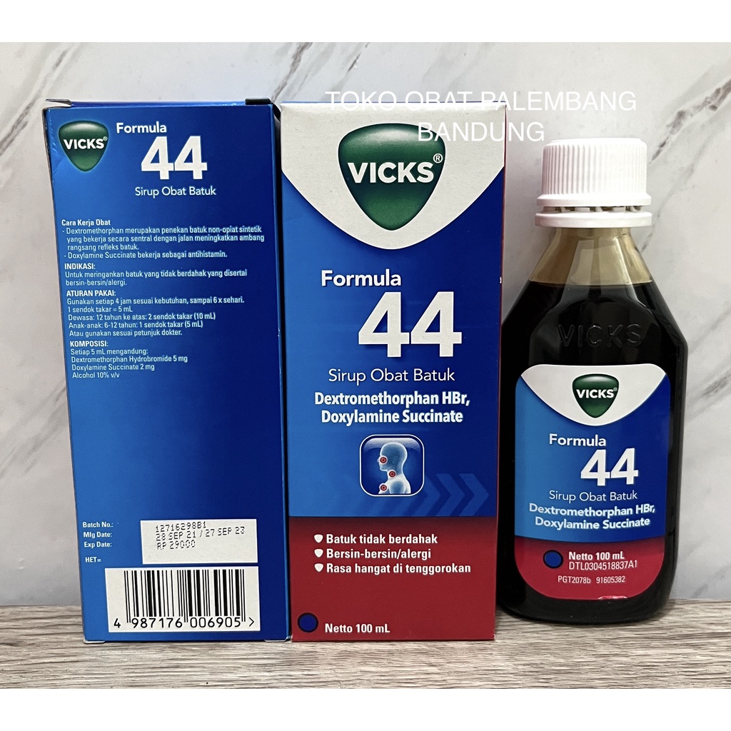 Jual VICKS FORMULA 44 100ML SIRUP OBAT BATUK VICK BATUK TIDAK BERDAHAK ...