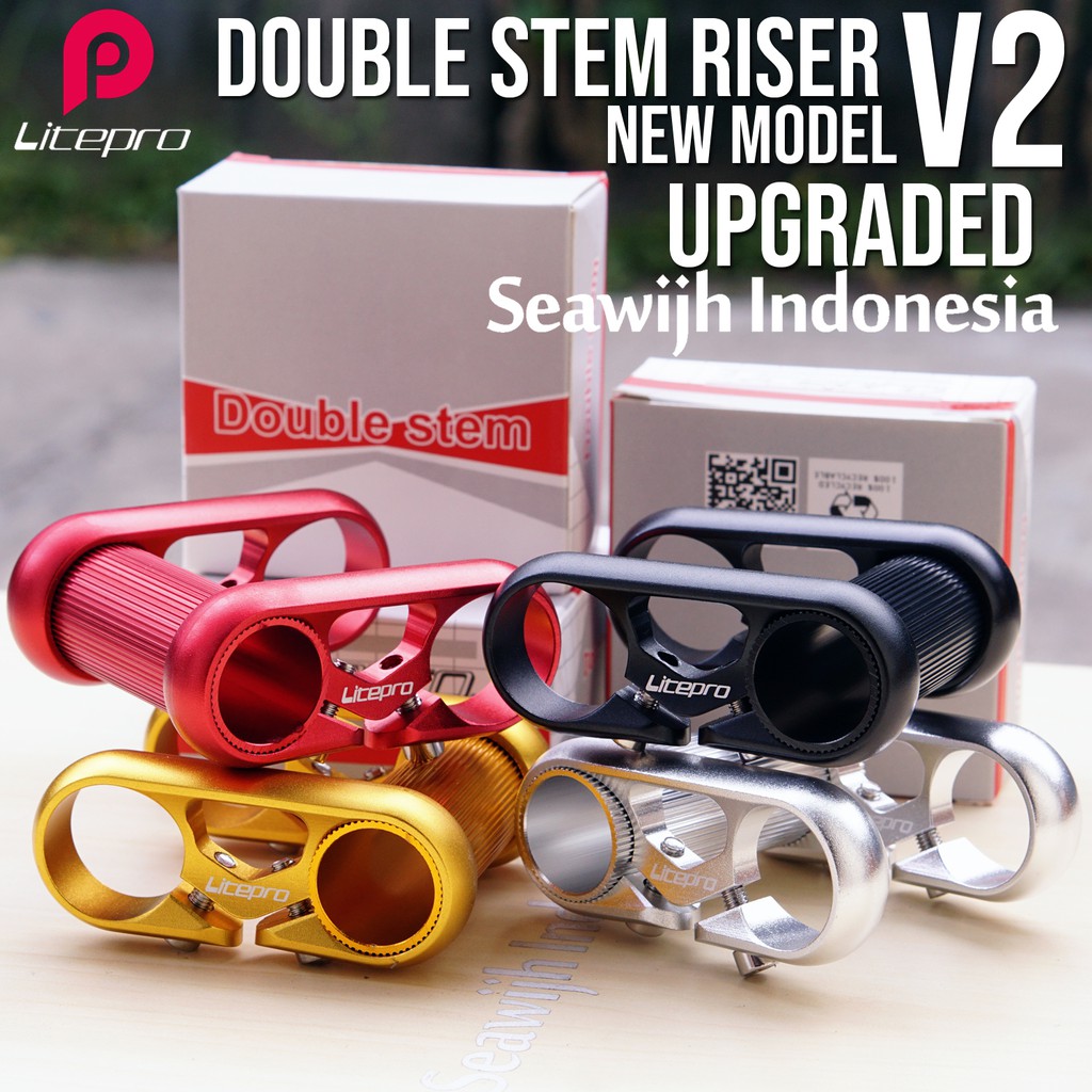 Jual Double Stem Riser Litepro V2 Original Handlebar Sepeda Lipat | Shopee Indonesia