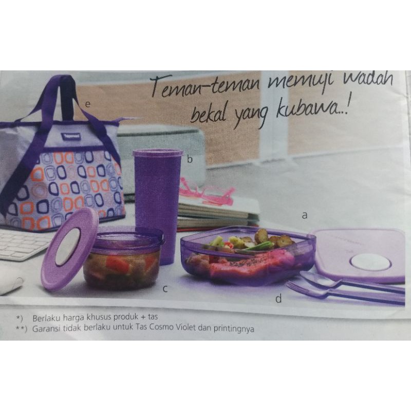 Jual tupperware cosmo violet/ tempat makan tupperware (ungu) | Shopee ...