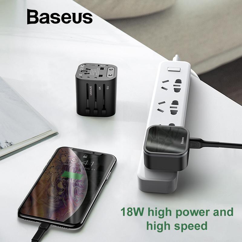Jual Dijual Baseus Universal 2 in 1 Travel Adapter Charger USB Type C ...