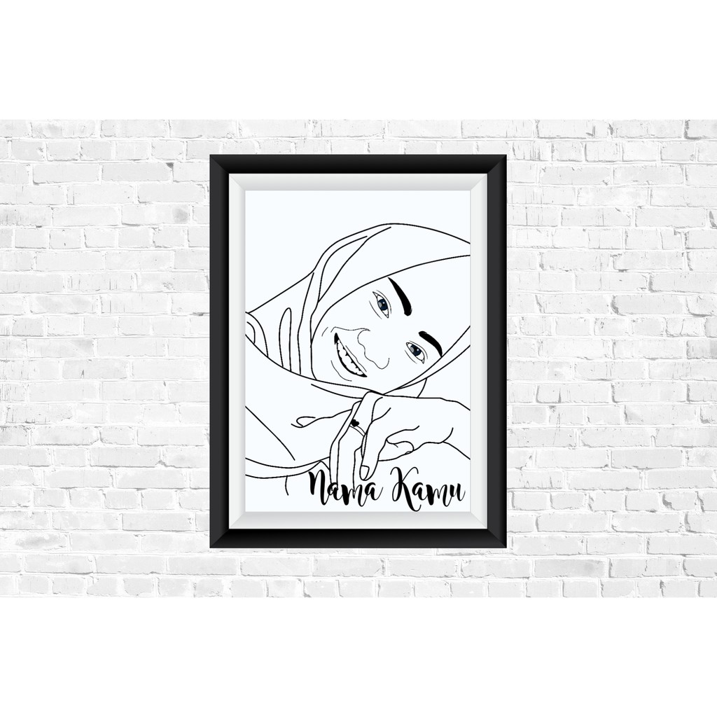 Jual Jasa Edit Foto Hitam Putih Line Art/Ilustrasi/Vector Art Wajah ...