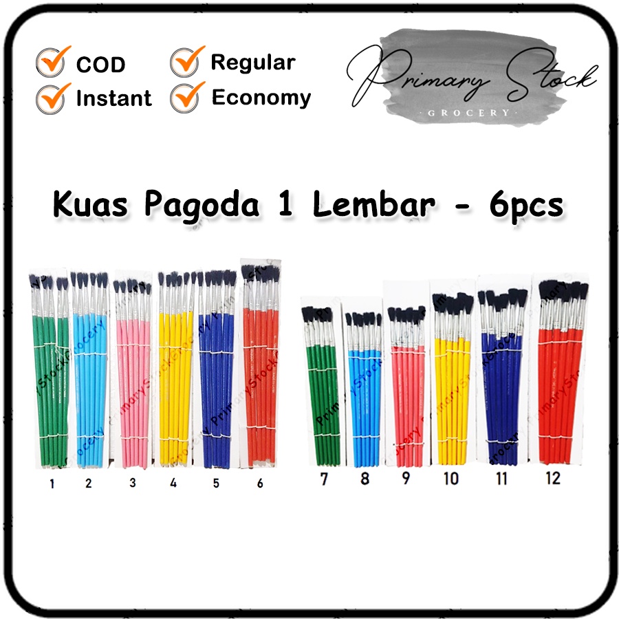 Jual Kuas Lukis Pagoda 6 Pcs Original Serbaguna | Kuas Cat Air Akrilik ...