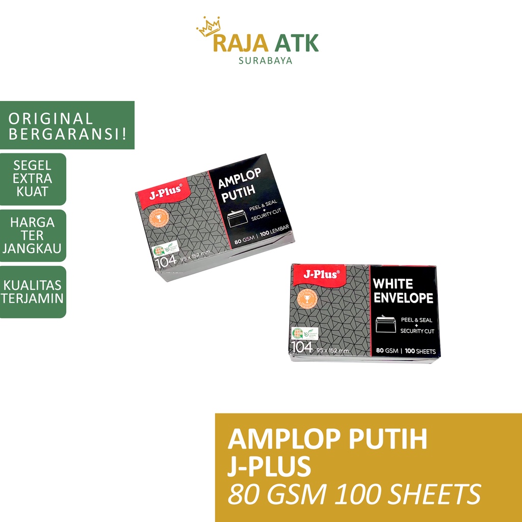 Jual Amplop Polos Putih J Plus - Amplop Putih Polos THR Panjang dengan ...