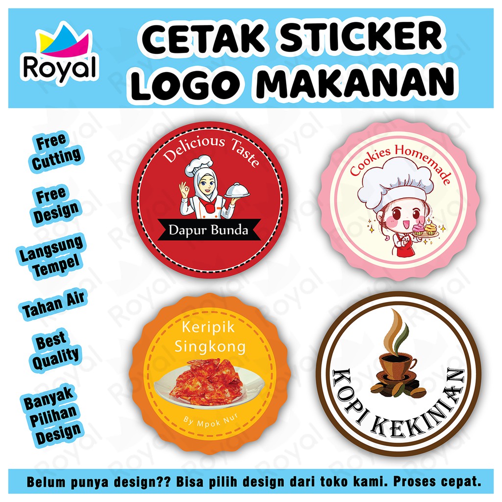Jual 0005 BAHAN CROMO CETAK STICKER MAKANAN DAN MINUMAN / LABEL KEMASAN ...