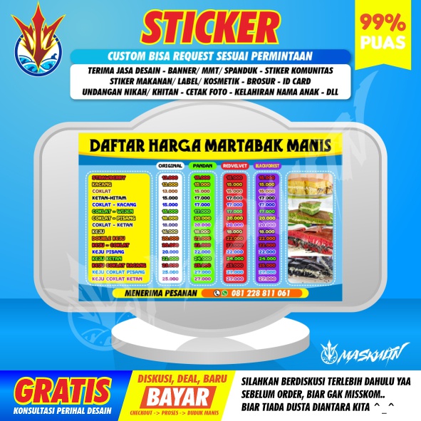 Jual Stiker Label Usaha / Stiker Kemasan / Stiker Produk Bentuk Persegi ...