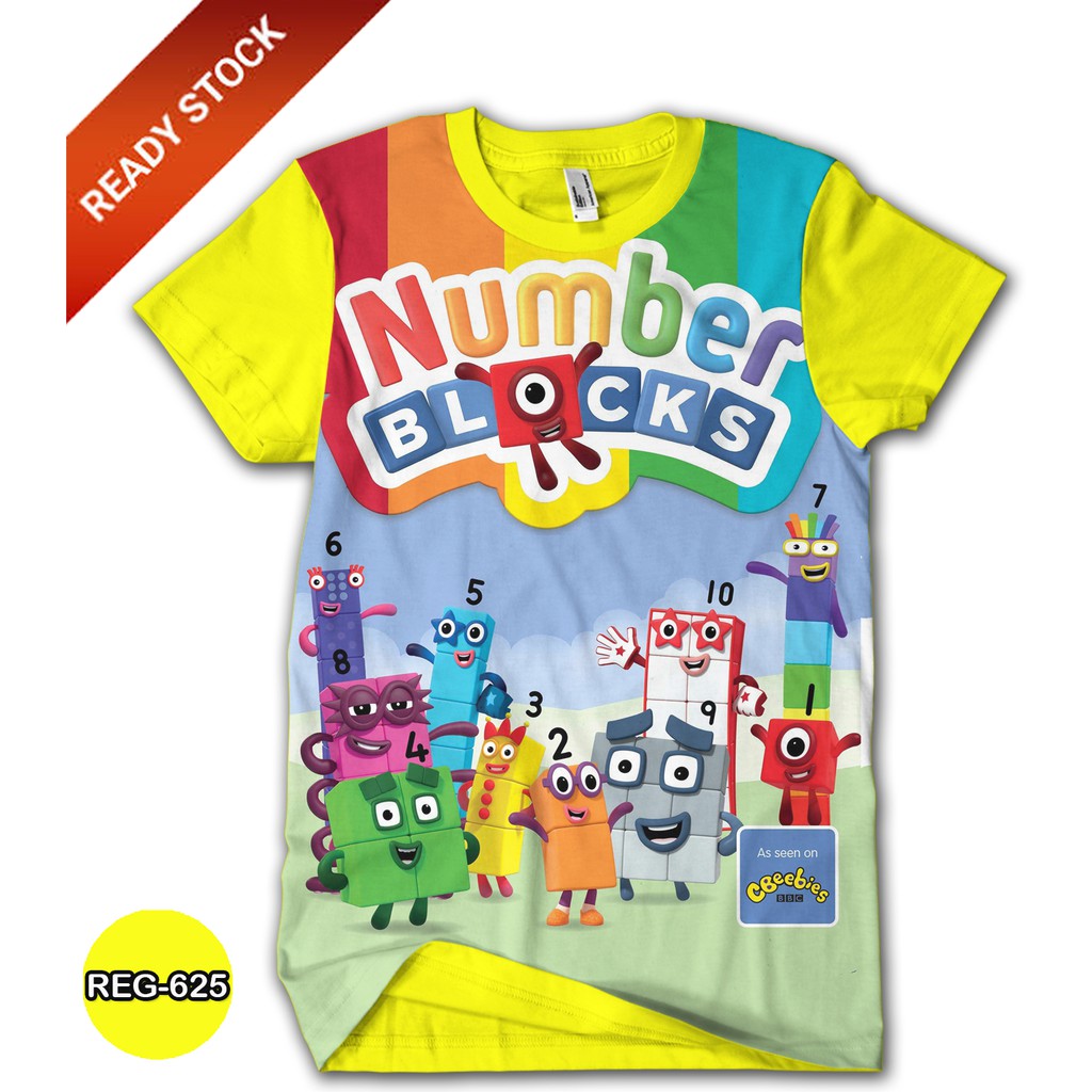 Jual Baju Numberblocks 3D Baju Anak Kartun TV Number Blocks #REG-625 ...
